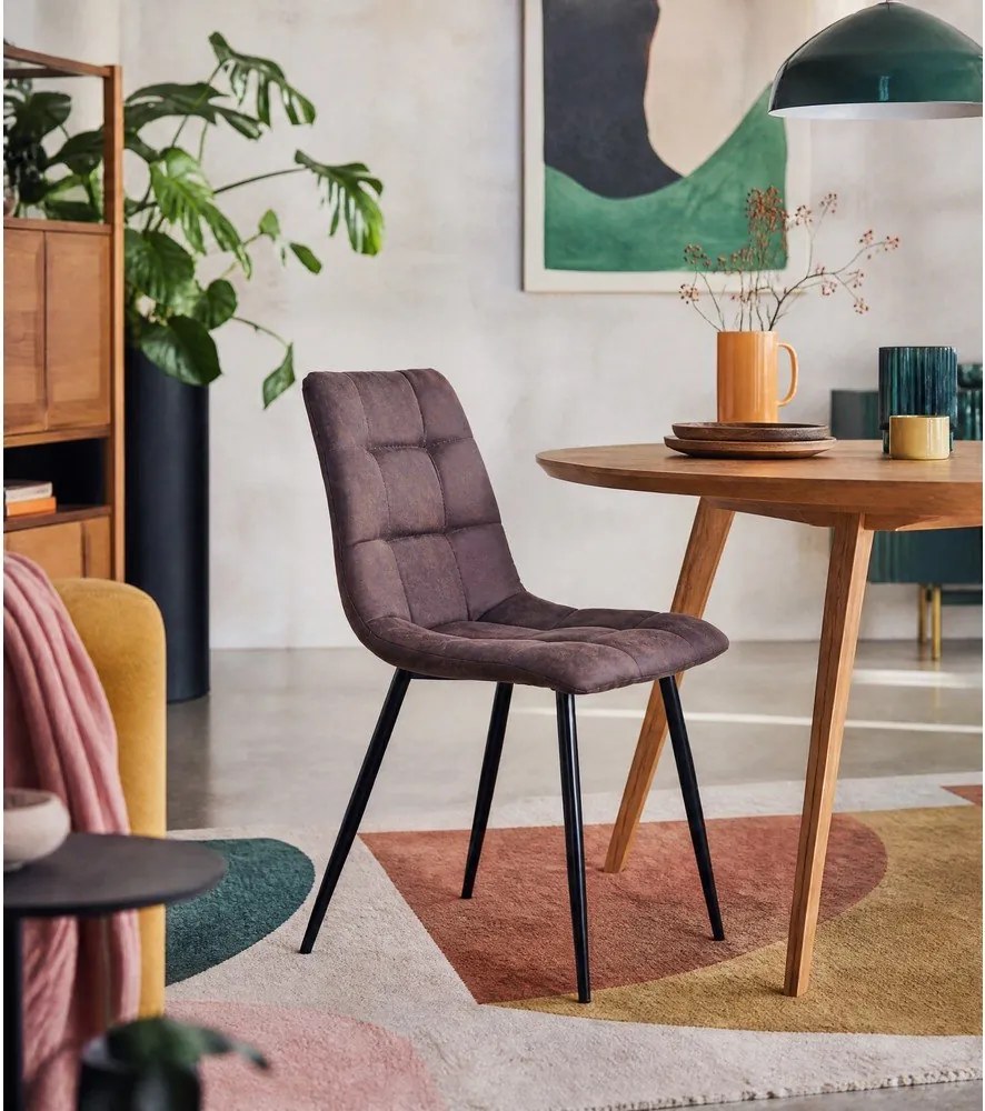 Sada 2 tmavě hnědých jídelních židlí House Nordic Middelfart
