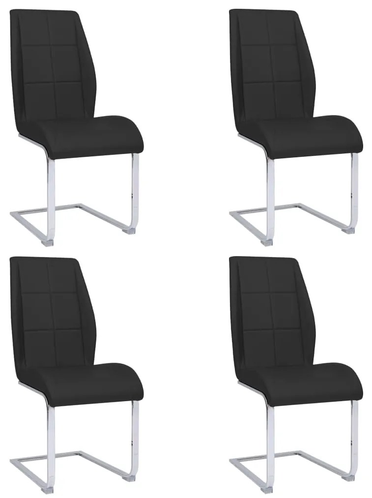 3059504 vidaXL Konzolové jídelní židle 4 ks černé umělá kůže