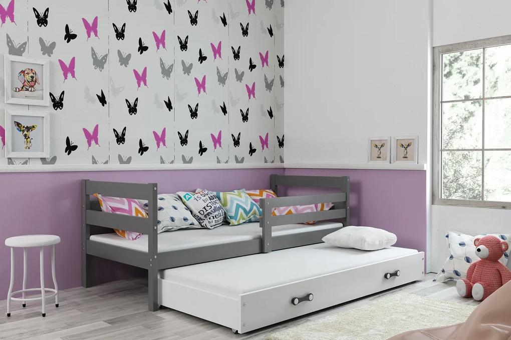 BMS Group Dětská postel Eryk 2 - Grafit / růžová - 200x90