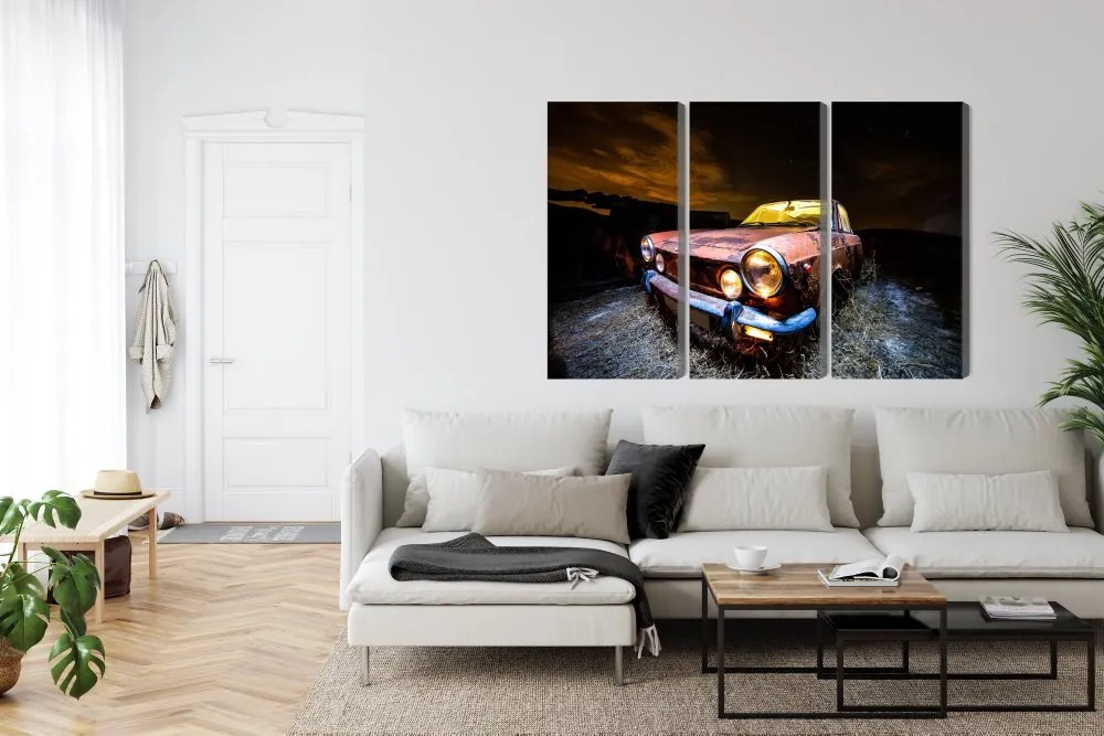 Vícedílný obraz Staré Opuštěné Auto 3D Nedostatek Nedostatek Plátno Canvas 120x80