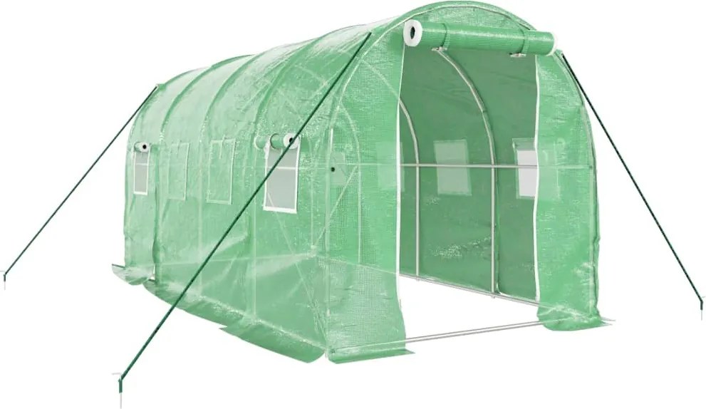Skleník s ocelovým rámem zelený 8 m² 4 x 2 x 2 m 3188017