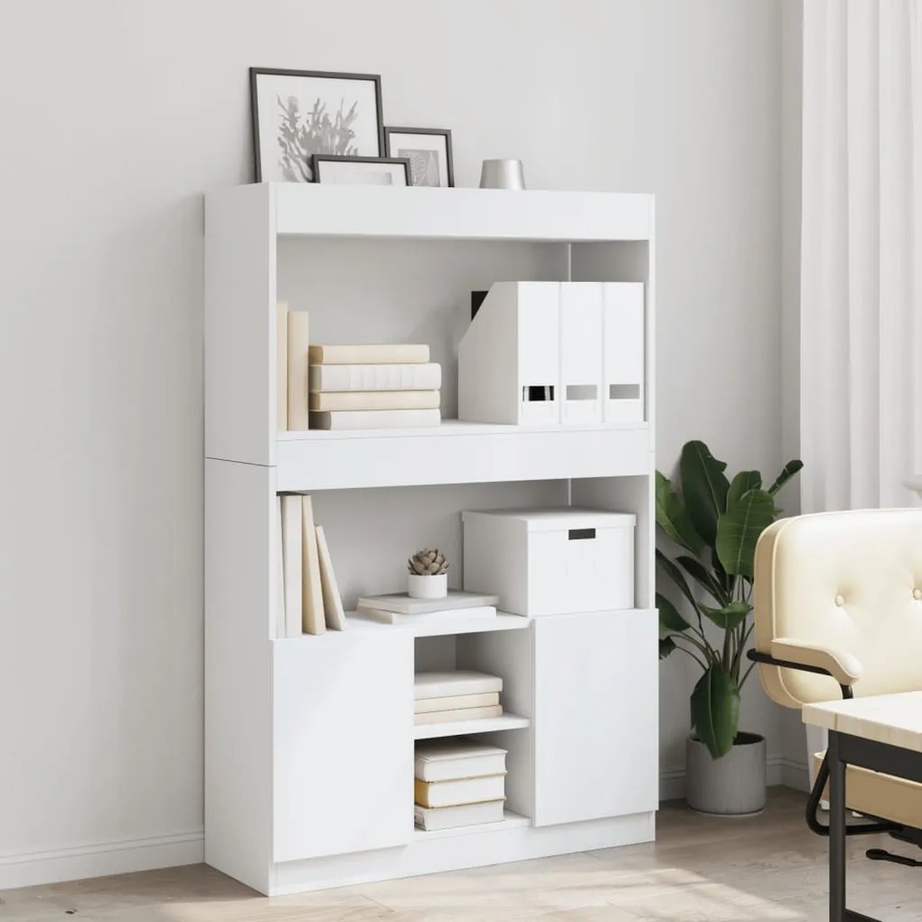 Skříň highboard bílá 92 x 33 x 140 cm kompozitní dřevo 3309609