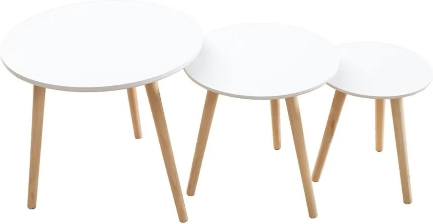 INV Odkládací stolek Epsi 3-set bílý/borovice
