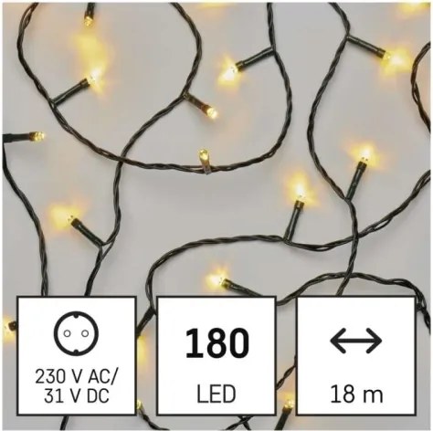 Vánoční osvětlení EMOS D4AW24 180LED řetěz 18m teplá bílá programy s časovačem
