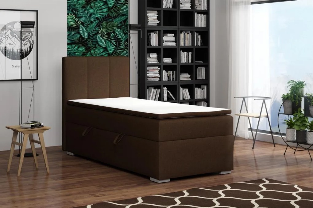 ZETKA FLORYDA MINI 100x200 moderní boxspring postel s úložným prostorem hnědá 100 x 120 x 208 cm