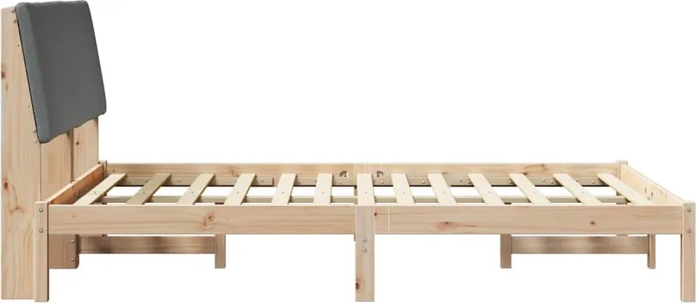 Rám postele s čelo hnědá a tmavě šedá 160 x 200 cm 3394369