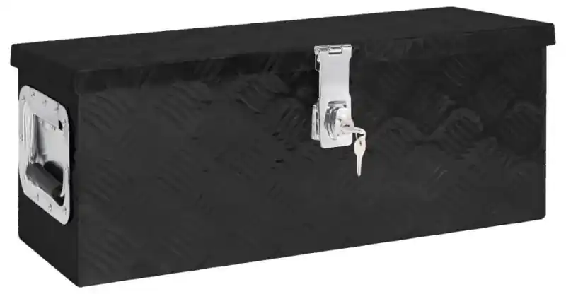 Úložný box černý 60 x 23,5 x 23 cm hliník, 152249 HangarStore.cz | BIANO