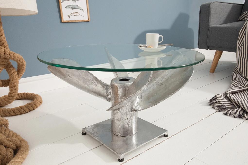 Konferenční stolek Ruflo, 60 cm, stříbrný