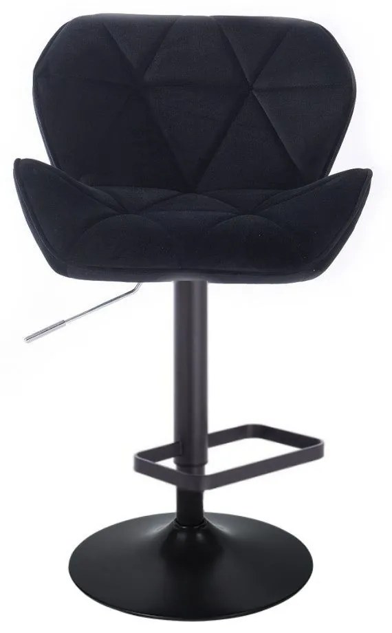 LuxuryForm DESIGN Barová židle MILANO VELUR na černé kulaté podstavě - černá