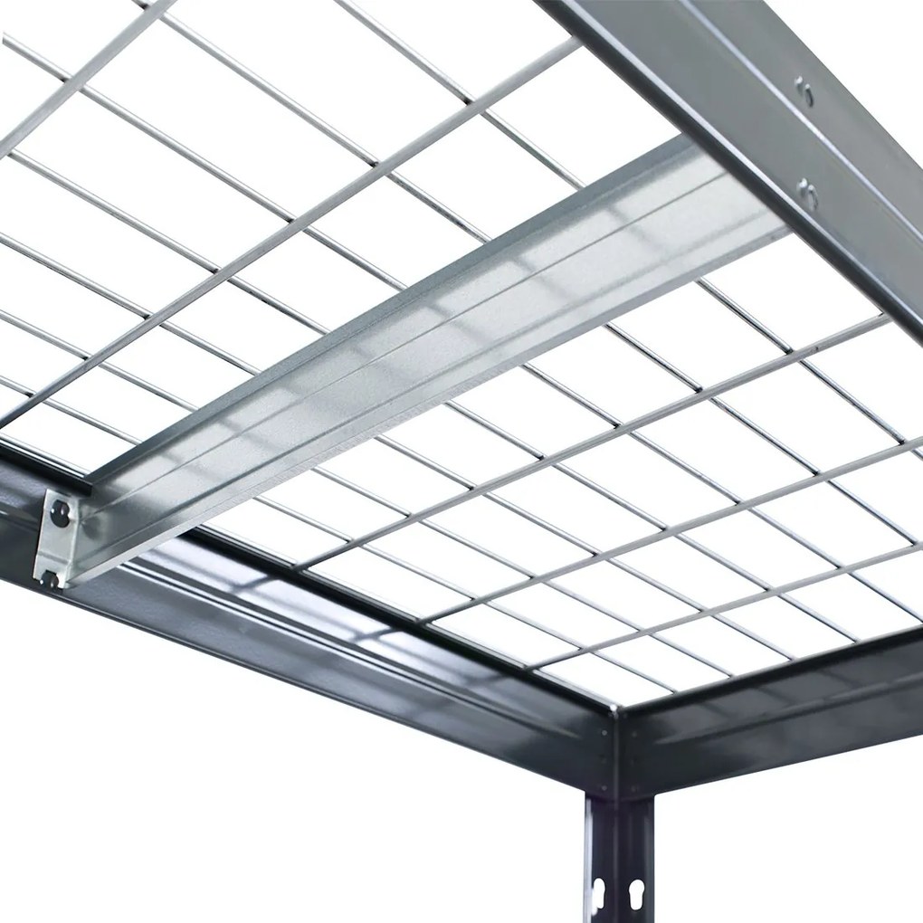 Kovový regál RIVET PRO 252x120x60 ocelová mřížka 5 úrovní antracitová šedá