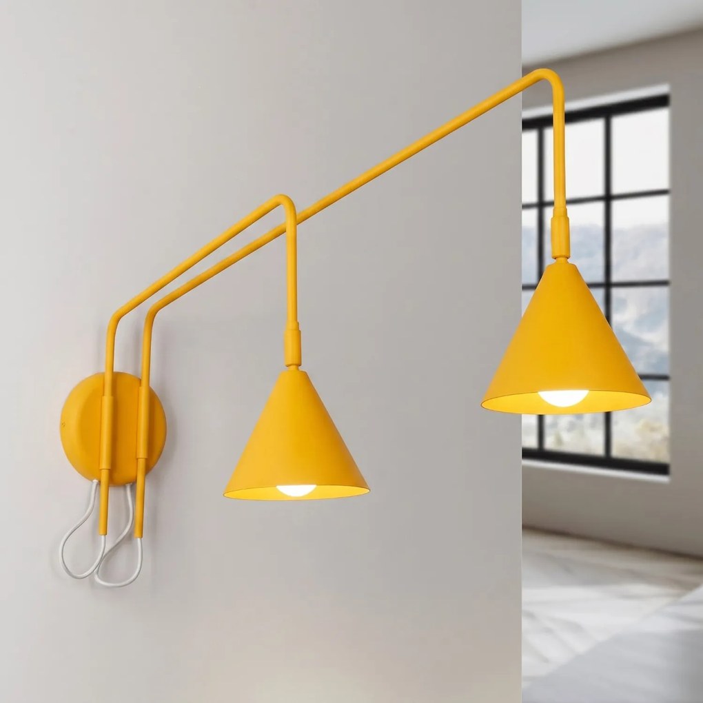 Sollux Lighting Nástěnné svítidlo NOX 2 žluté s vypínačem
