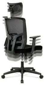 Autronic Kancelářská židle Kancelářská židle s podhlavníkem, látka mesh černá, houpací mechanismus (KA-B1013 BK)