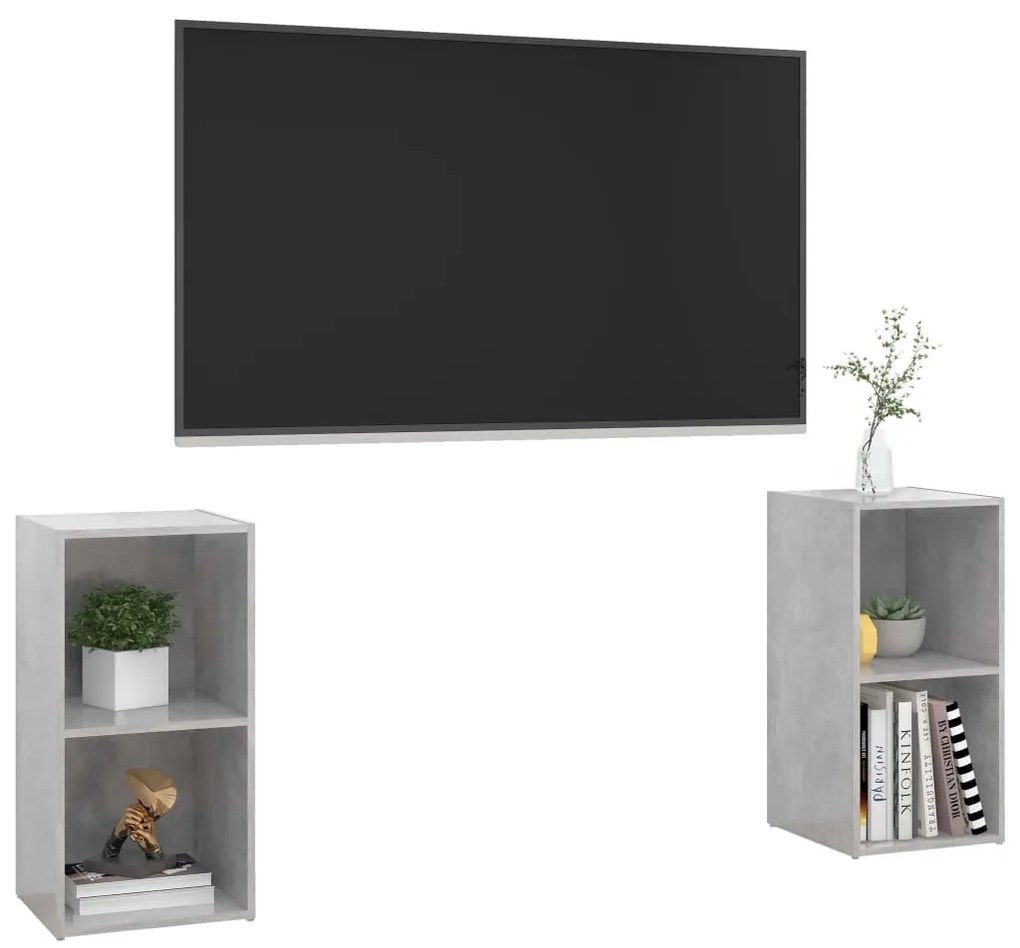 vidaXL Marketos TV skříňky 2 ks betonově šedé 72x35x36,5 cm kompozitní dřevo