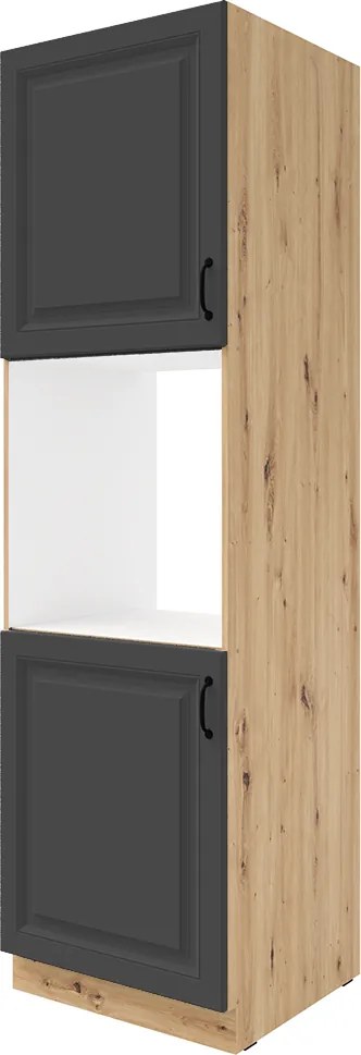 STILO gr | vysoká skříňka 60 DP-210 2F na vestavnou troubu | 60 cm | UNI dvířka | artisan/grafit