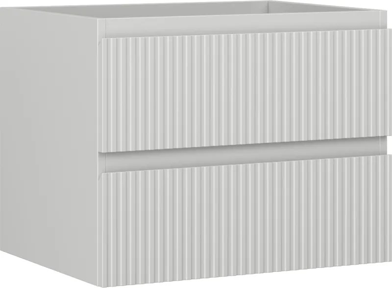 Mexen Rivel, koupelnová skříňka 60 cm, 2 zásuvky, drážkovaná, matná šedá, 91A20-06047-2-BFF62