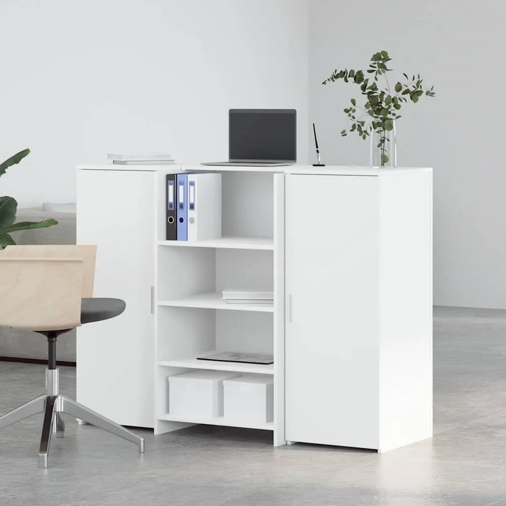 Recepční stůl bílý 135x50x103,5 cm kompozitní dřevo 3324187