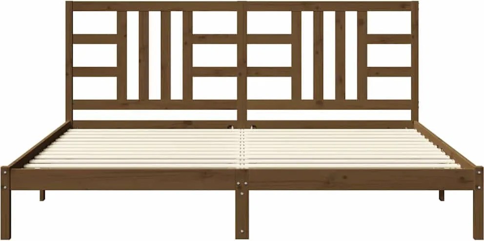Rám postele medově hnědý masivní dřevo 200 x 200 cm 3105428