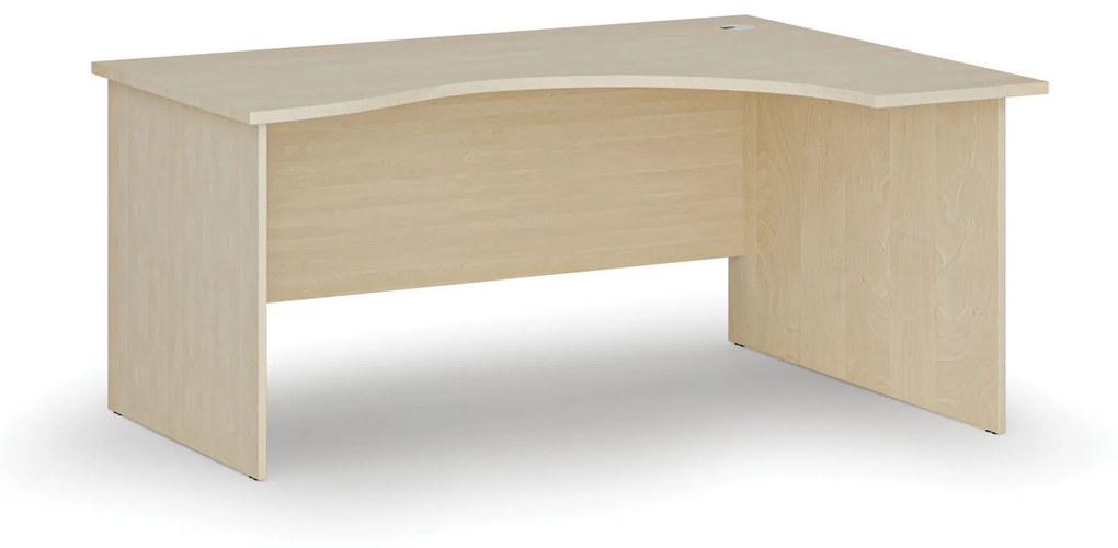 Ergonomický kancelářský pracovní stůl PRIMO WOOD, 1600 x 1200 mm, pravý, buk