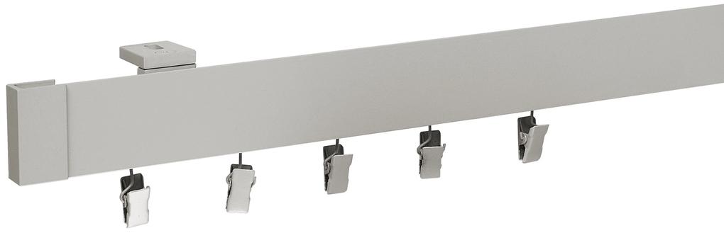 CARDINAL jednoduchá kolejnicová stropní garnýž Modern Inox 200cm