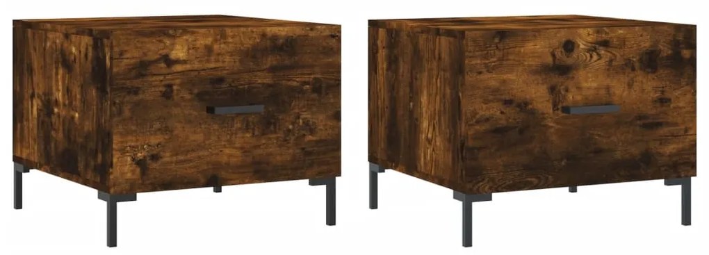 Konferenční stolky 2 ks kouřový dub 50x50x40cm kompozitní dřevo - Default Title