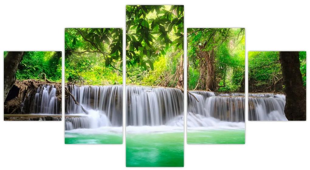 Obraz vodopádu v Kanchanaburi, Thajsko (125x70 cm)