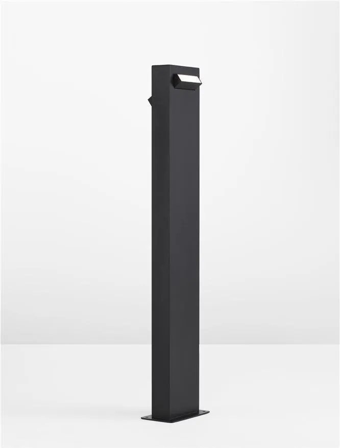 NV 9020924 Venkovní sloupkové svítidlo ZELDA černý hliník a akrylový difuzor proti oslnění LED 9W 3000K 100-240V IP65 - NOVA LUCE
