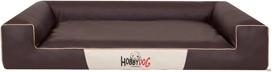 HobbyDog Pelíšek pro psa LUX Victoria - hnědý eko kůže VELIKOST: XXL - 118 x 78 cm