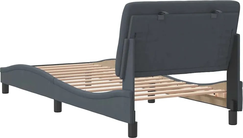 Rám postele bez matrace tmavě šedý 90 x 200 cm samet 3207900