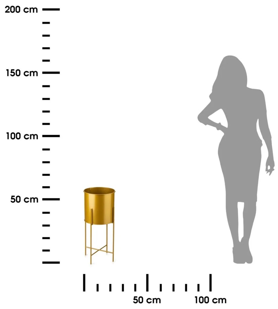 Květináč na stojanu HUGO 55 cm zlatý