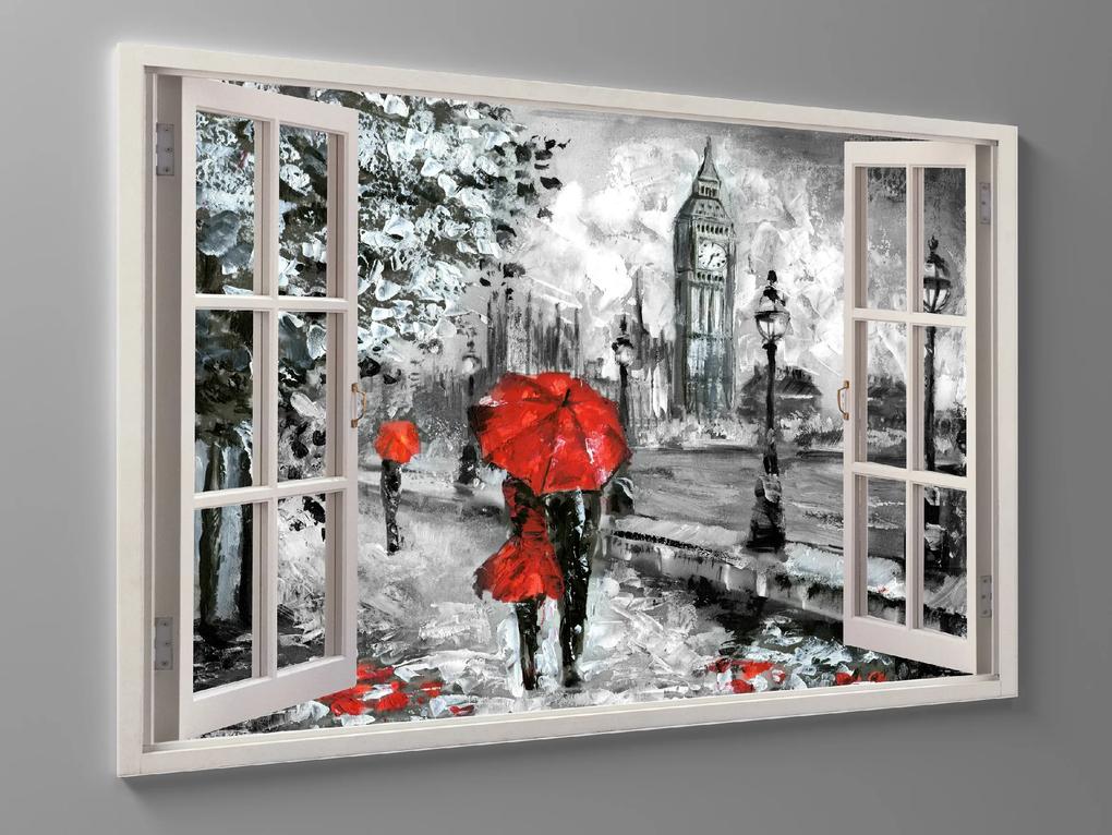 Liox Obraz okno milenci v Londýně Rozměr: 60 x 40 cm