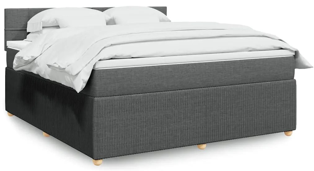 Box spring postel s matrací tmavě šedá 180x200 cm textil 3289836