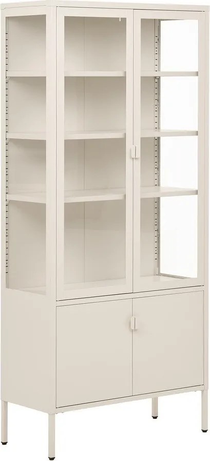 Krémová ocelová vitrína 80x180x35 cm Brisbane – House Nordic