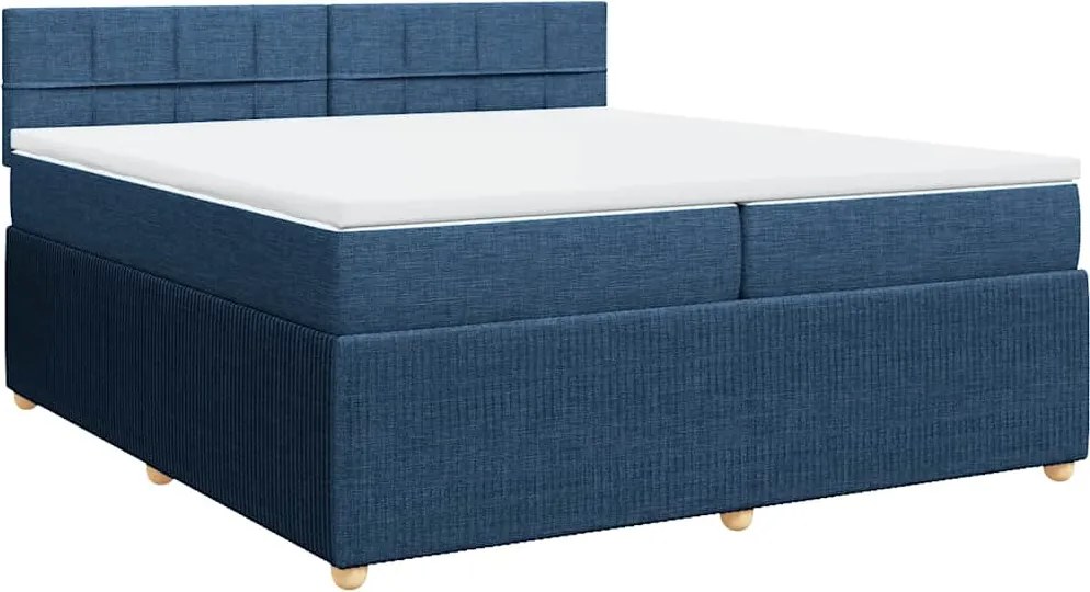 Box spring postel s matrací modrá 200x200 cm textil 3289869