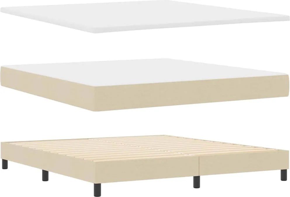 Postel s boxspringem s polštářem Krémová 180 x 200 cm textil 3338788