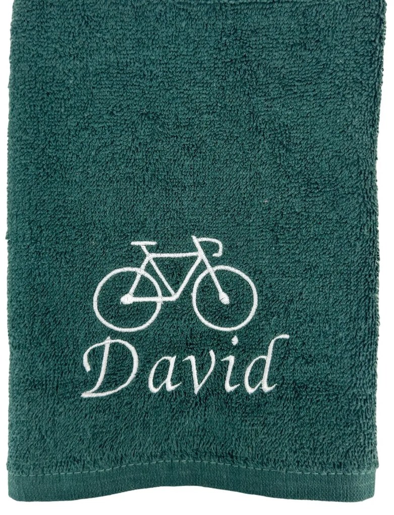 Ručník Cyklistické kolo s vlastním jménem nebo textem Barva: Fialová, Velikost ručníku: 50x100cm