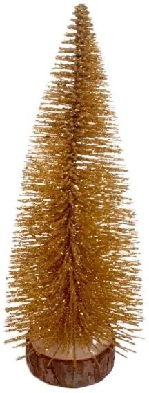 Dekorační zlatý vánoční stromeček - 15 cm