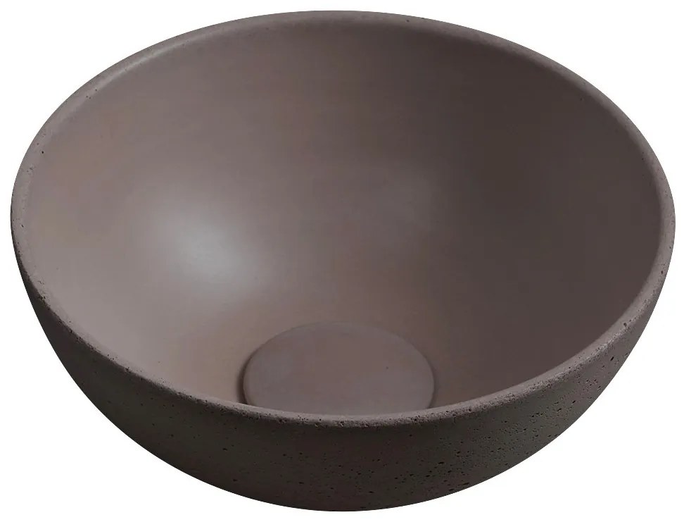 Sapho Sapho, MINOR betonové umyvadlo na desku, průměr 26cm, tmavě hnědá, MR26015