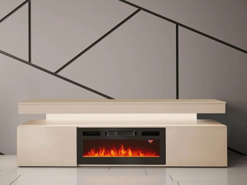TV kříňka s krbem Lestirola Bis EF 2D 190, Barva:: pouštní písek