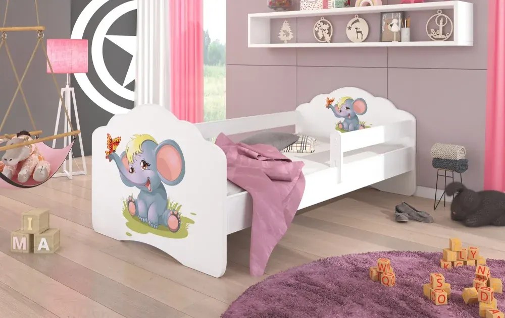 Postel s matrací a zábranou CASIMO ELEPHANT 140x70