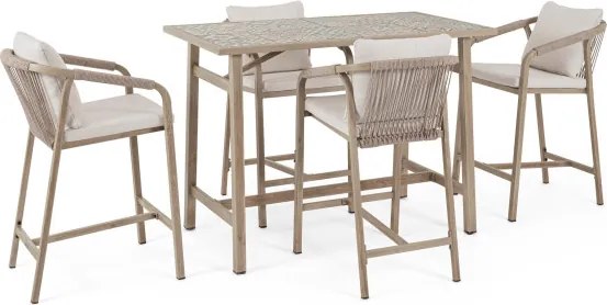 BIZZOTTO Zahradní barový set židlí a stolu KALIMERA světlý 8051836779013