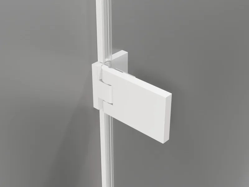 Mexen Lunar-F, L skládací levé sprchové dveře 135 cm, 8mm čiré sklo, bílý profil, 836SL-135-050-20-00-L