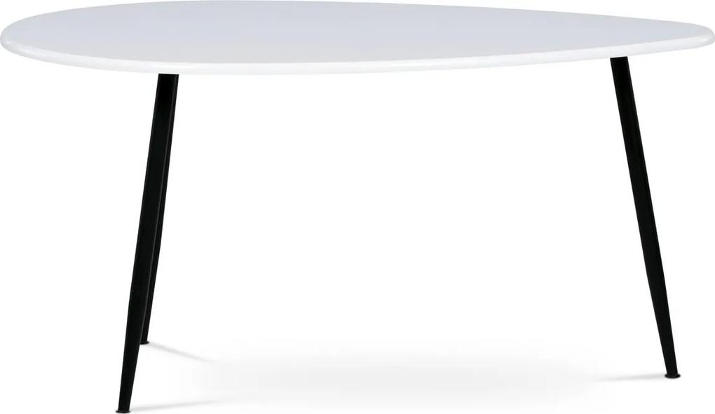 Autronic Oválný konferenční stolek AF-3012 WT,bílá/černý kov
