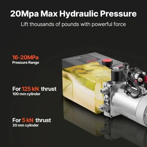 Hydraulický agregát 6 l, Maximální přetlak 22 MPa a průtok 3,4 l/min VEVOR