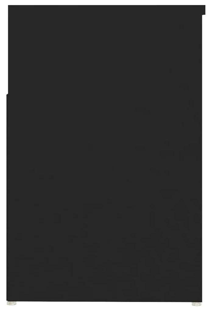 Lavice s botníkem černá 80 x 30 x 45 cm dřevotříska - Default Title
