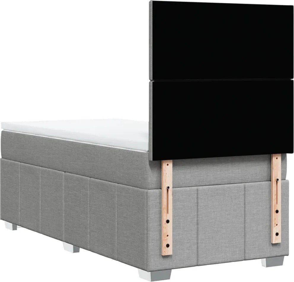 Box spring postel s matrací světle šedá 80 x 200 cm textil 3291488
