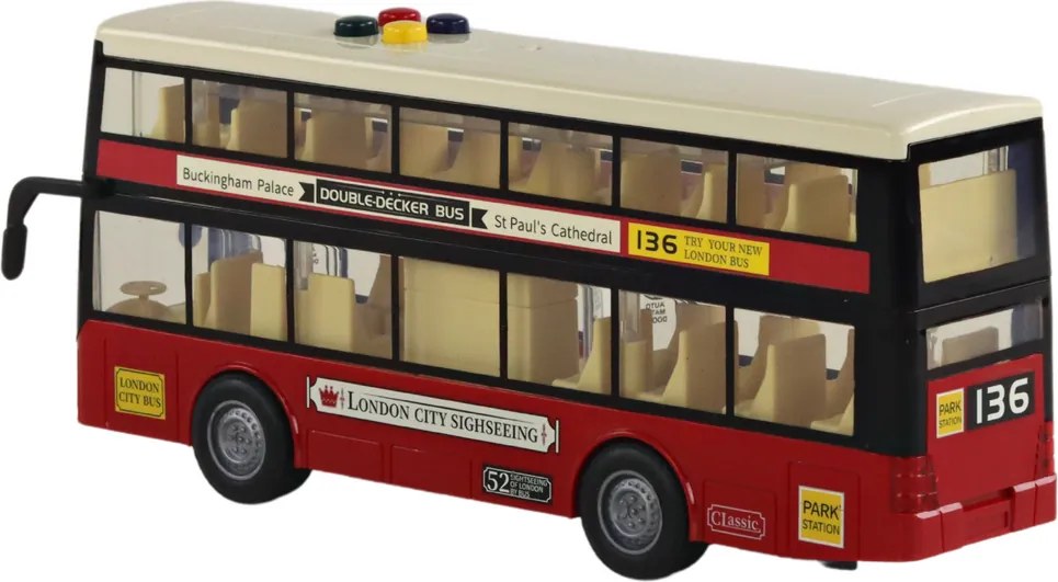 LEAN Toys Patrový městský autobus se světly a zvuky červený 1:16