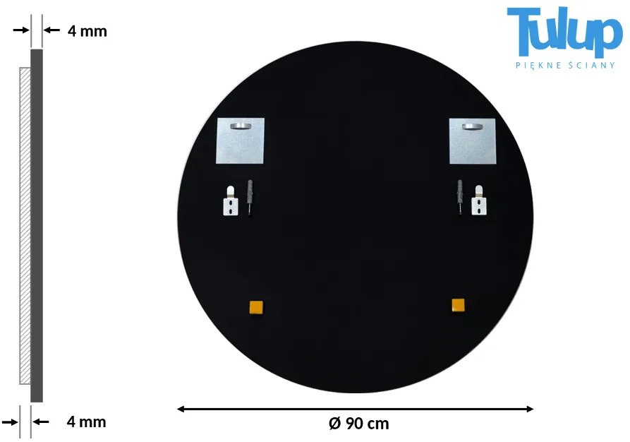 Kulaté zrcadlo černý rám fi 90 cm