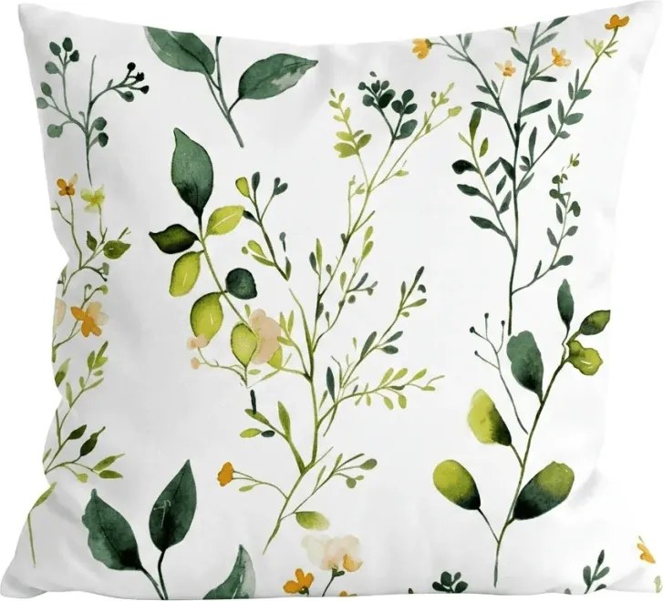 Sada povlečení z mikrovlákna FLORAMA bílé + povlak na polštář 45 x 45 cm ZDARMA