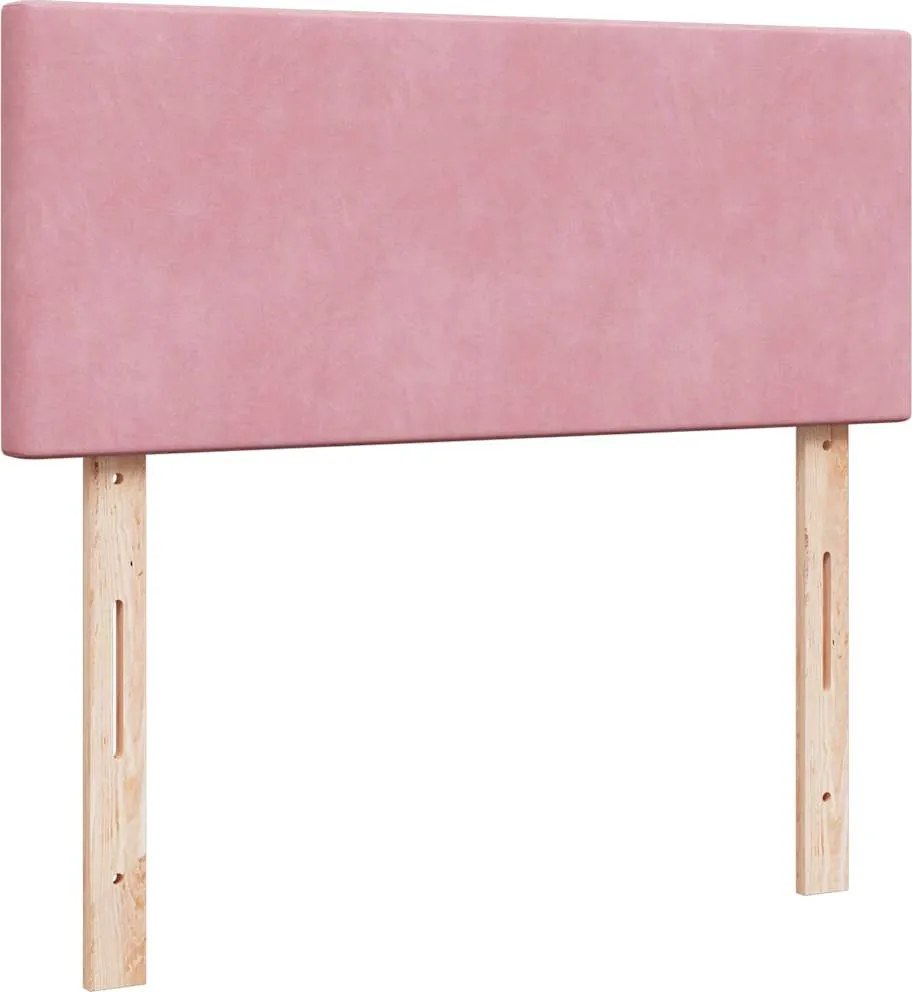 Box spring postel s matrací růžová 120 x 200 cm samet 3287709