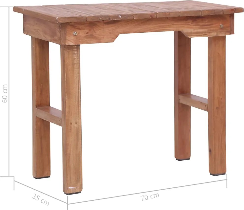 Přístavný stolek 70 x 35 x 60 cm masivní mahagonové dřevo 283915